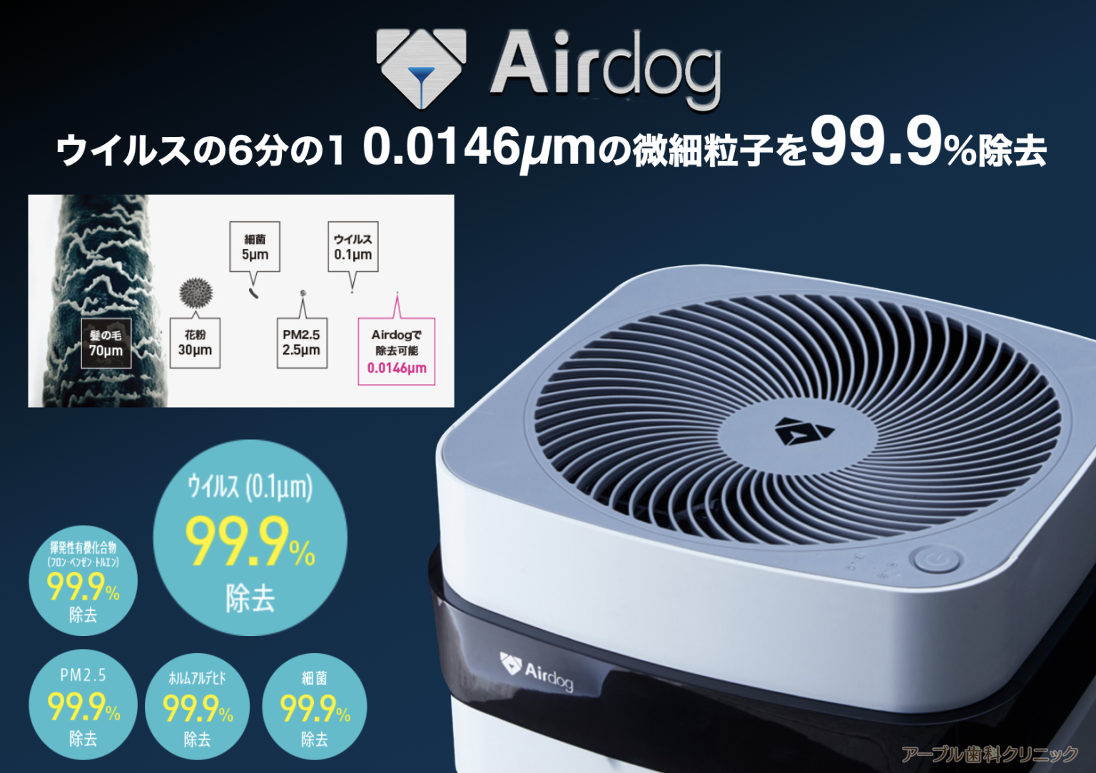 キッズスペースの横にAirdog（エアドッグ）を設置しています | アーブル歯科クリニック